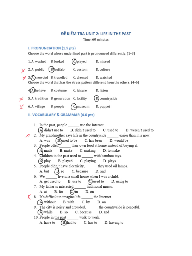 Unit 2 Test: Life in the Past | PDF