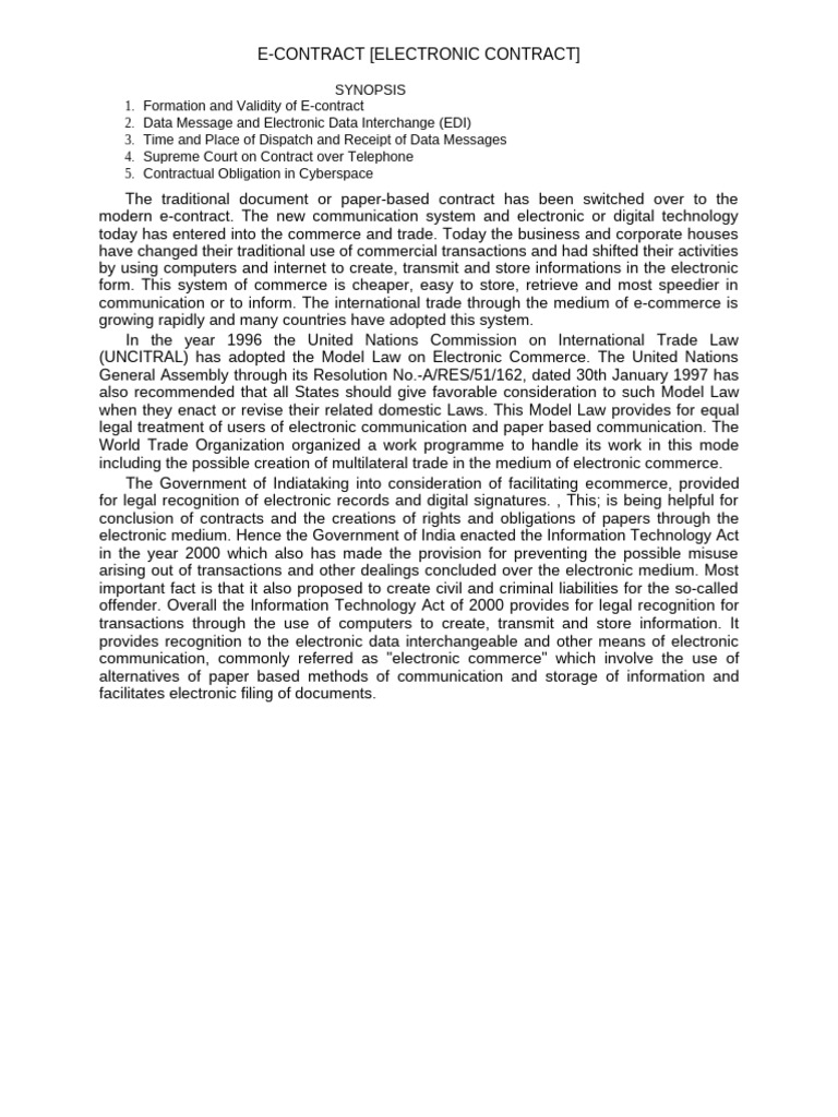 E Tendering Model Law | PDF | Offer And Acceptance | Public Key ...