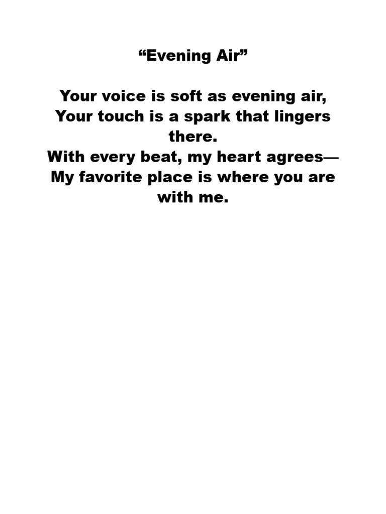 Evening Air: A Poetic Love Reflection | PDF