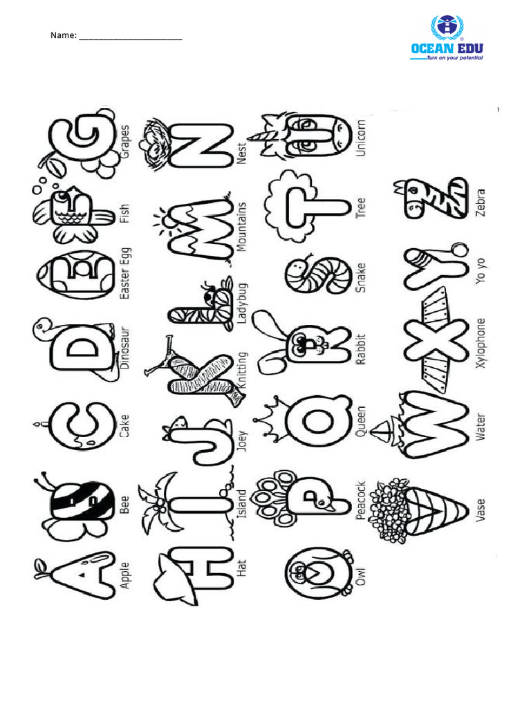 Pre-Kindy Alphabet Coloring | PDF