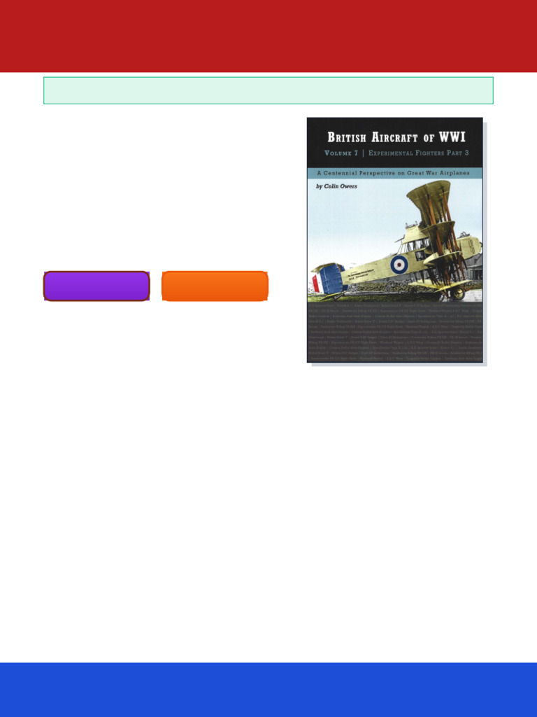 British Aircraft of WWI Volume 7 Experimental Fighters Part 3 1st Edition Jack Herris Learning ...
