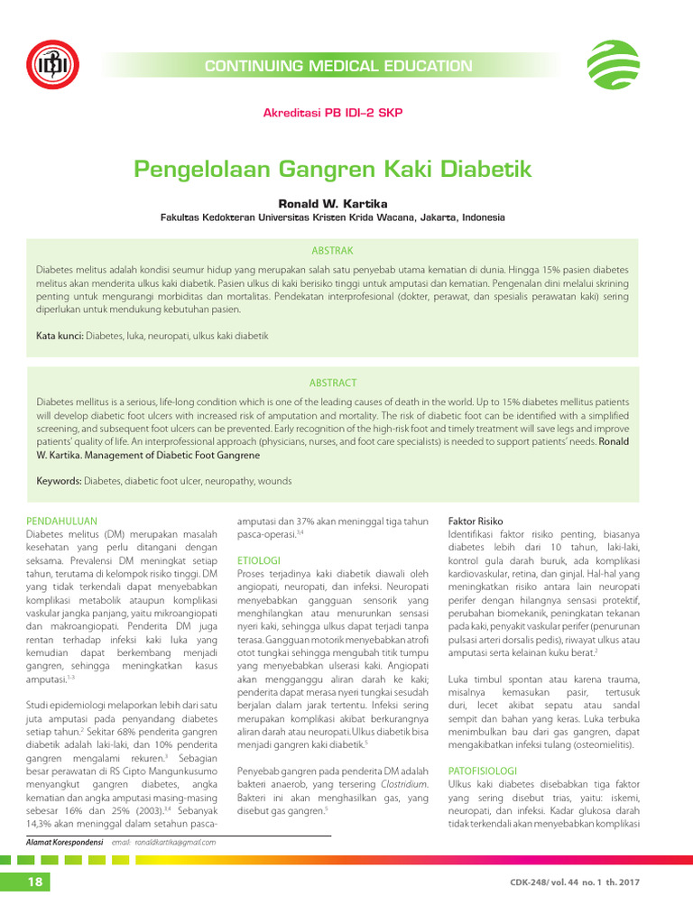399377 Pengelolaan Gangren Kaki Diabetik Db3df42c | PDF