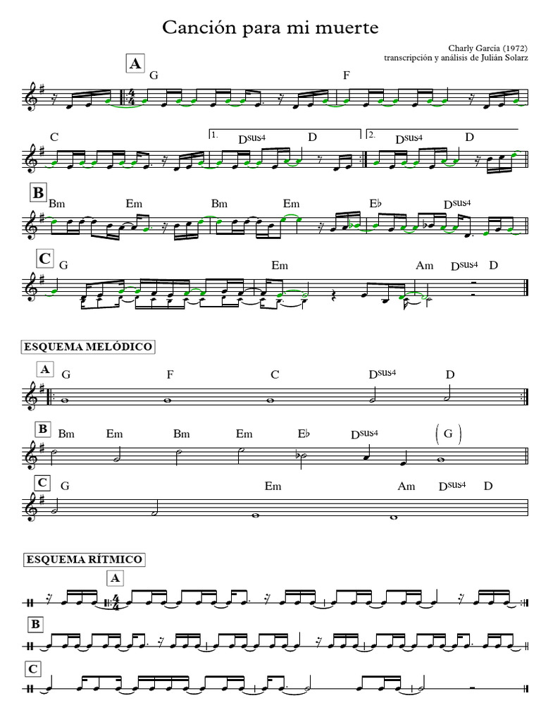 Canción Para Mi Muerte (Charly García) - Análisis | PDF