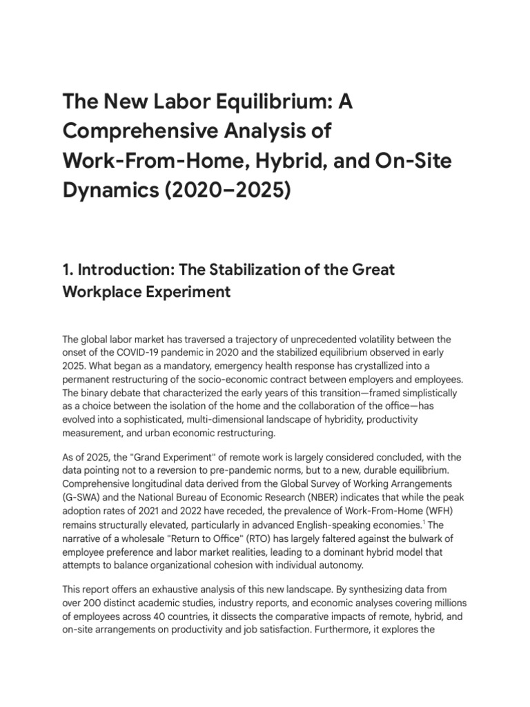 New Labor Equilibrium: Work Models 2025 | PDF | Mentorship | Employment