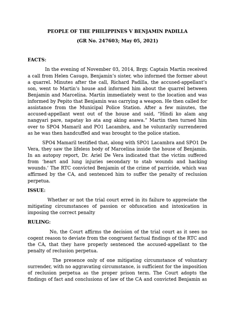 Philippine Legal Cases: Parricide & Bigamy | PDF | Crimes | Crime ...