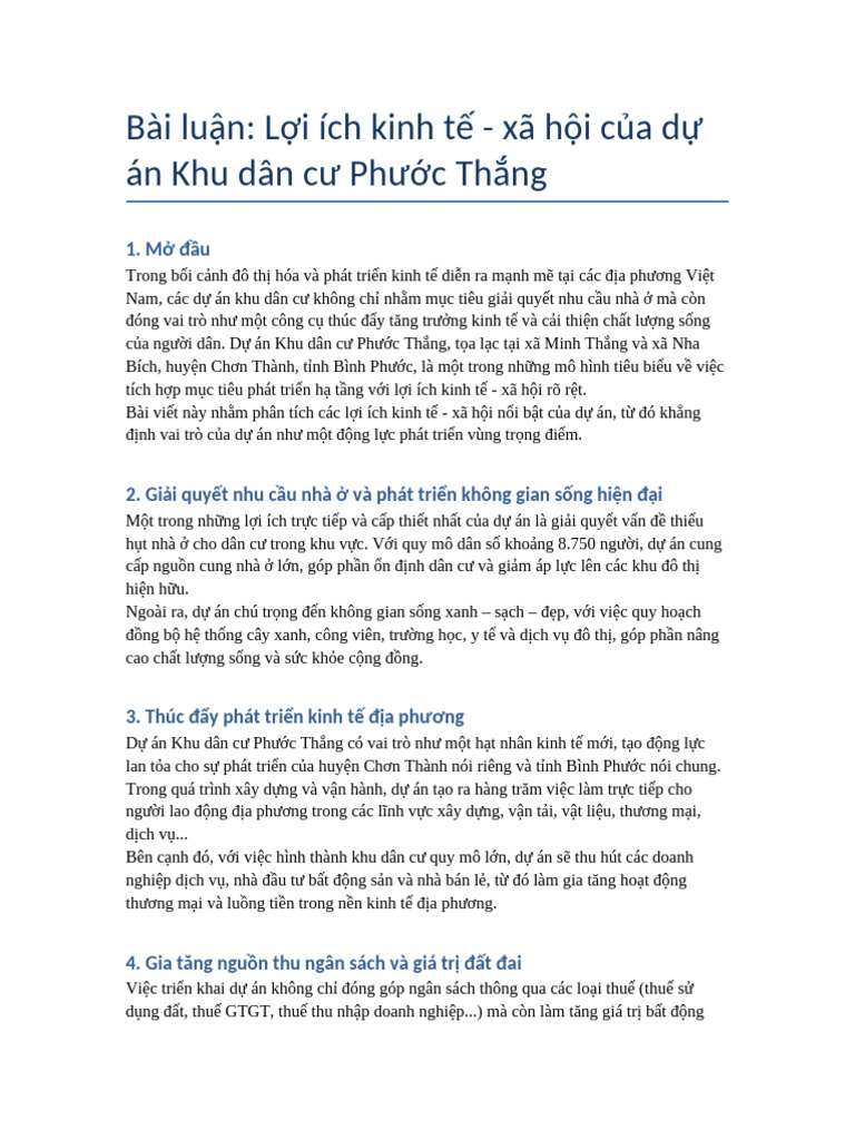 Loi Ich Kinh Te Xa Hoi Phuoc Thang | PDF