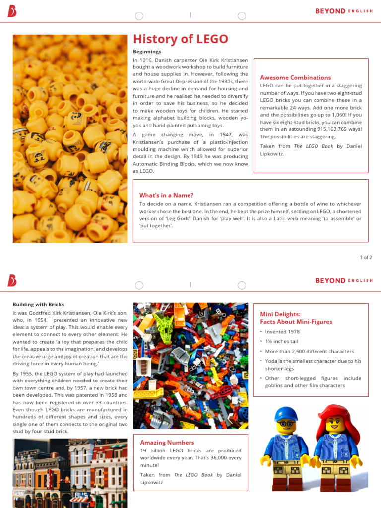Abridged History of LEGO Comprehension | PDF | Toys | Plastic Toys