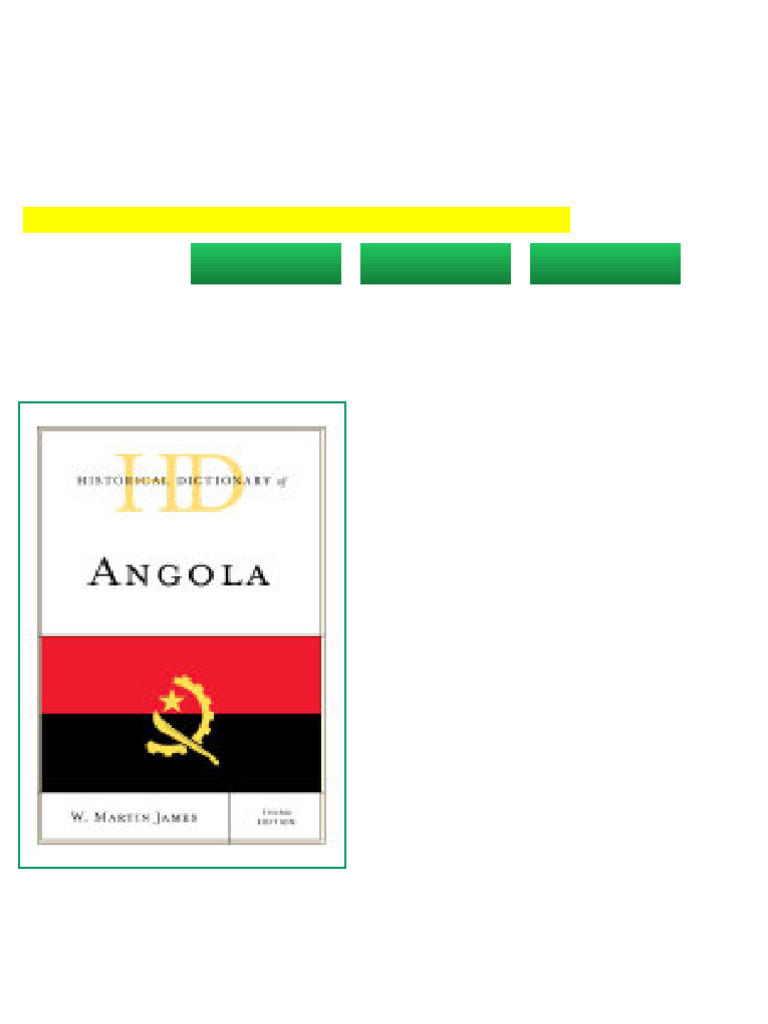 Historical Dictionary of Angola 3rd Edition W. Martin James pdf available | PDF | Economics ...