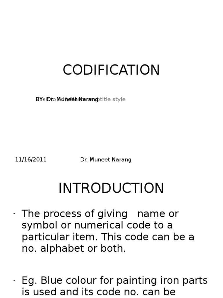 Codification | PDF | Commodity | Numbers