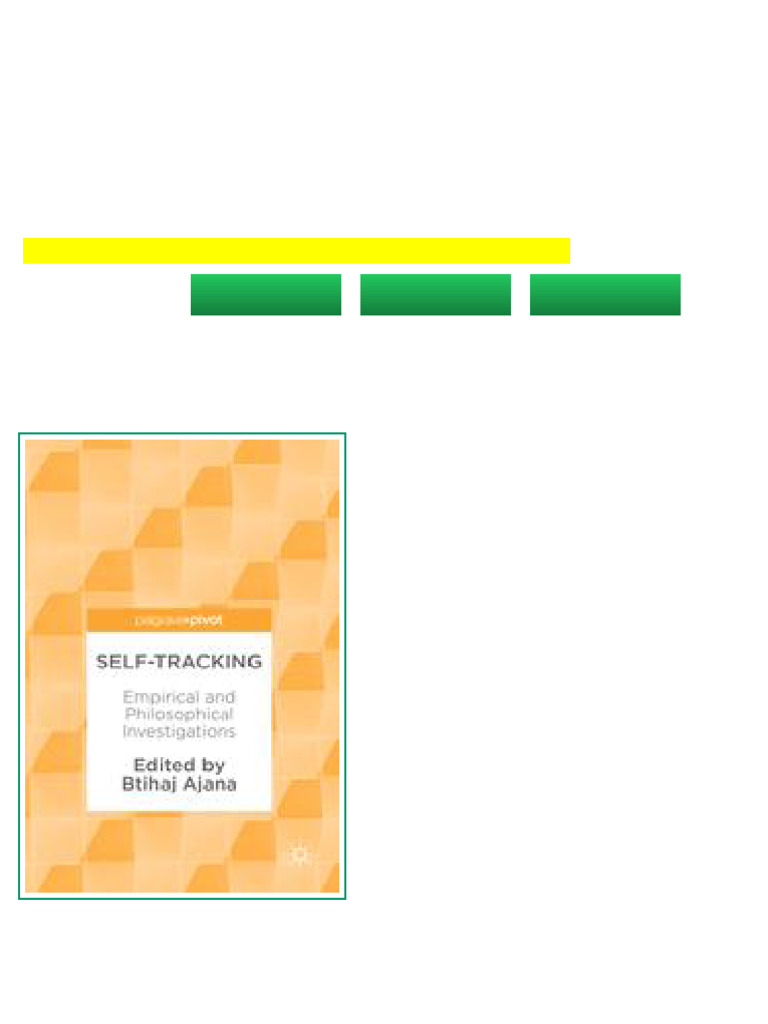 (Ebook) Self-Tracking: Empirical and Philosophical Investigations by ...