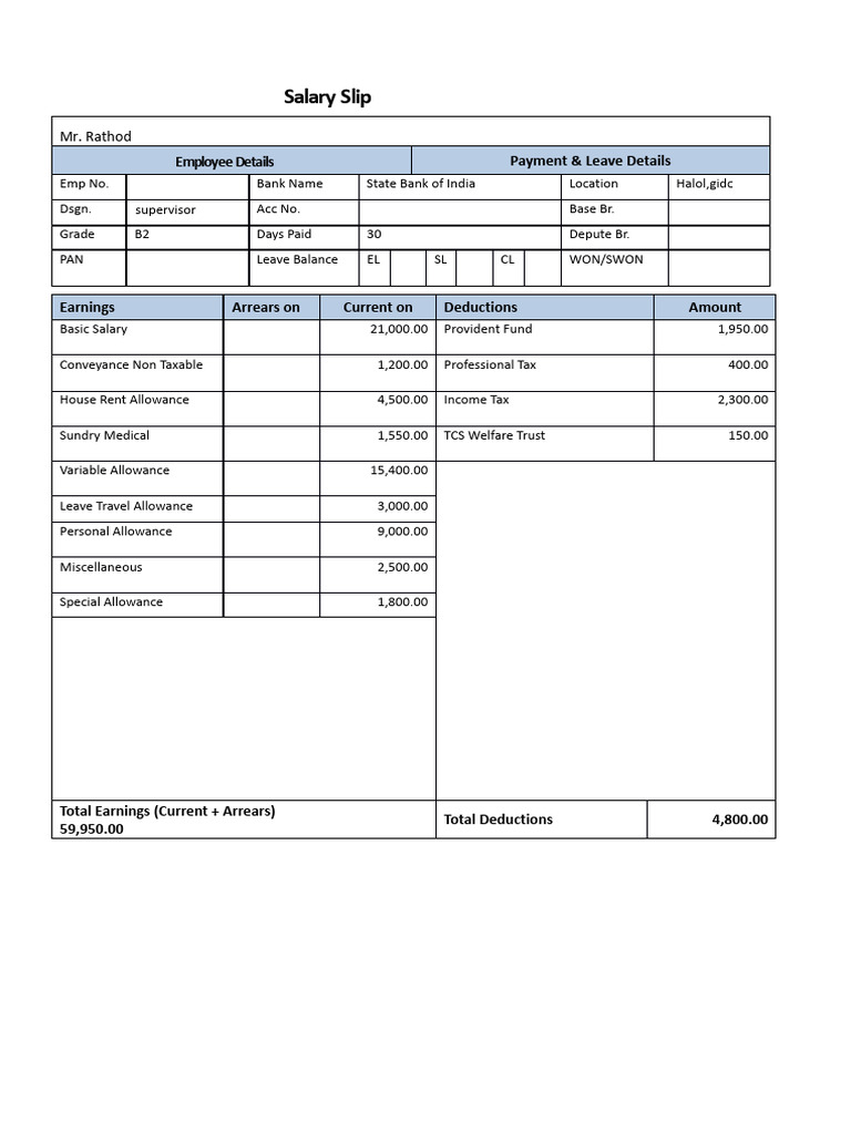 Salary Slip PDF Copy 1 1 | PDF