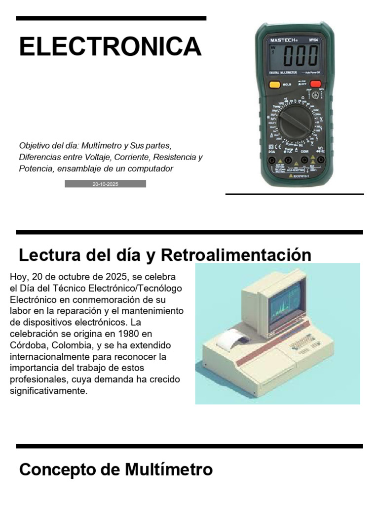 Multímetro y Conceptos Eléctricos Esenciales | PDF | voltaje | Electrónica