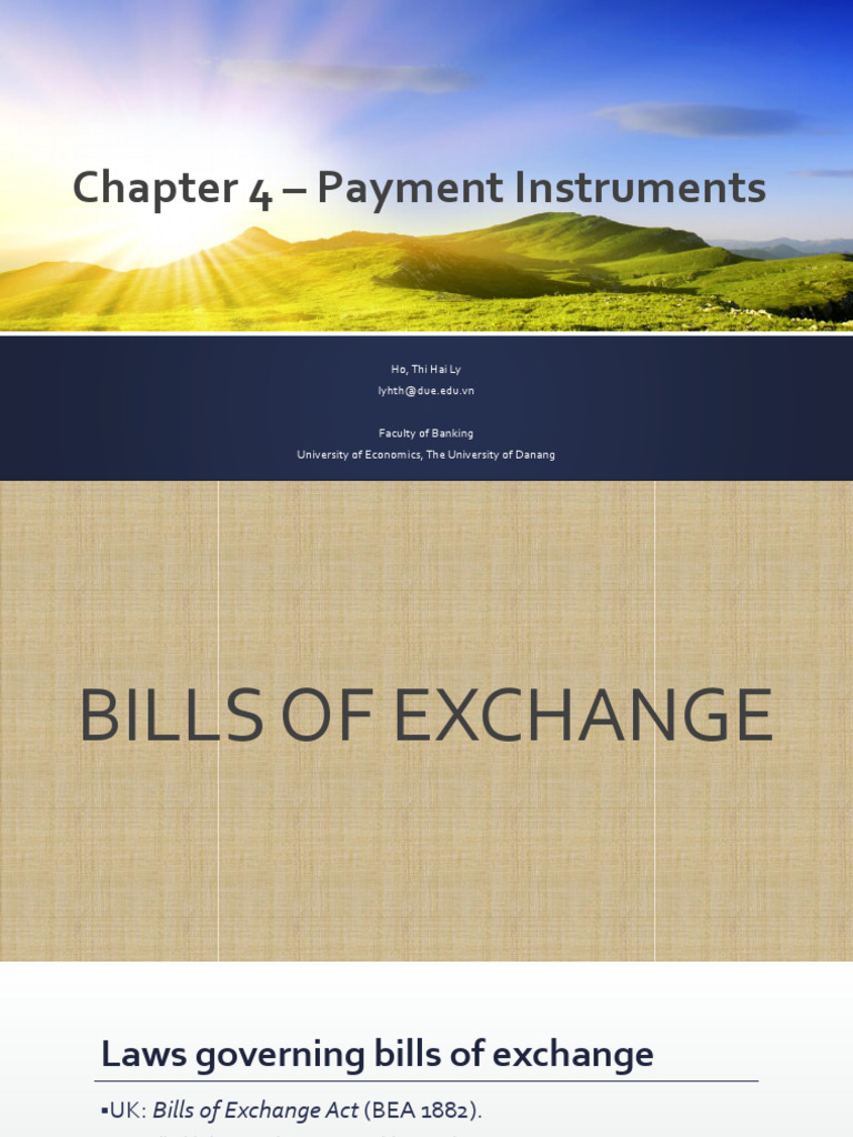 Laws and Forms of Bills of Exchange | PDF | Cheque | Negotiable Instrument