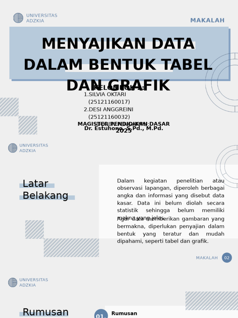 Menyajikan Data Dalam Bentuk Tabel Dan Grafik | PDF
