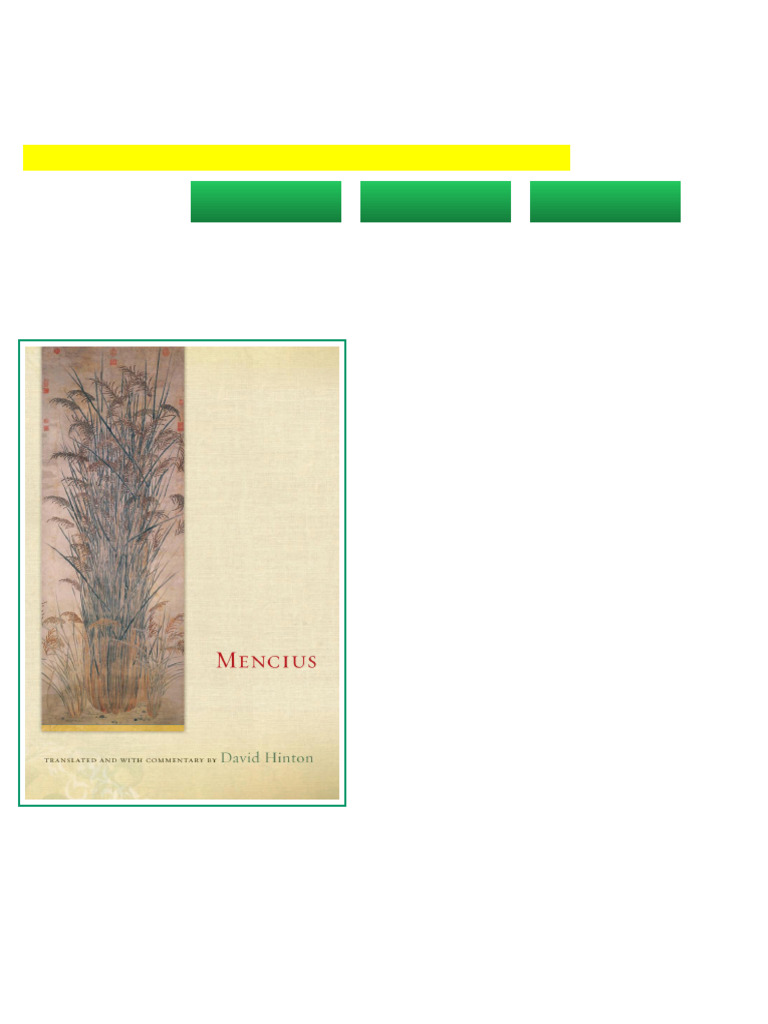 Mencius by David Hinton David Hinton (translator) full | PDF