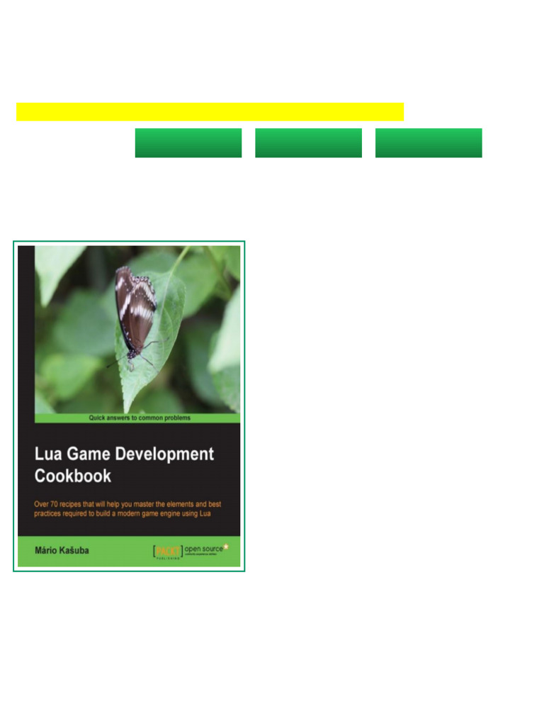 Lua Game Development Cookbook Full Chapters Instanly | PDF