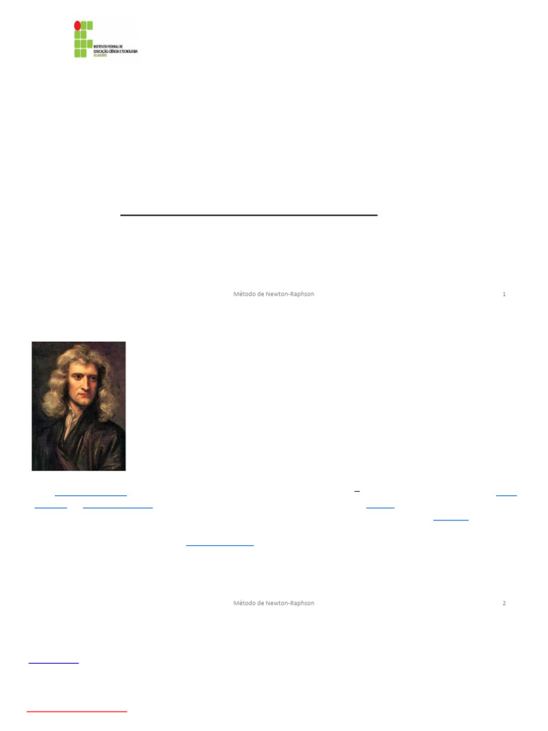 Método de Newton-Raphson em Engenharia | PDF | Física | Analise matemática