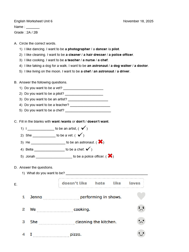 English Worksheet Unit 6 - 251120 - 180143 | PDF