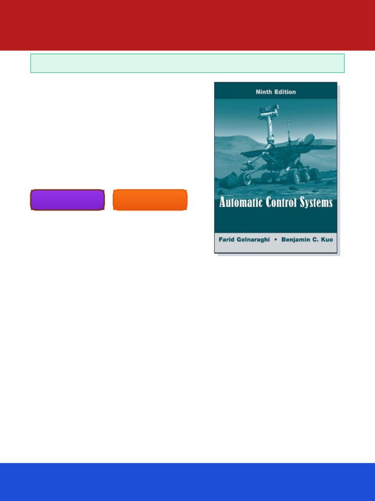 Automatic Control Systems 9th Edition Farid Golnaraghi Educational ...