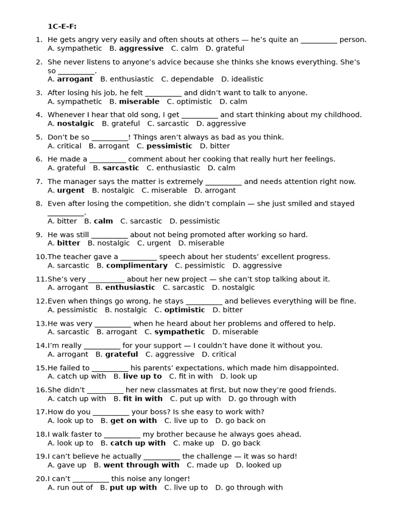 1C-E-F | PDF | Adolescence