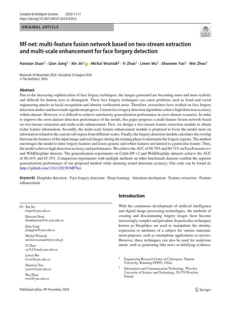 Mf-Net Multi-Feature Fusion Network Based On Two-S | PDF | Deep ...