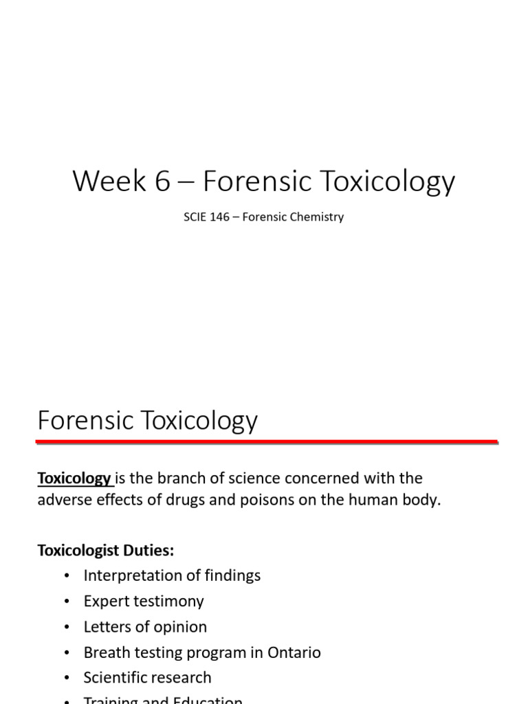 Week6 Toxicology and BAC W23 | PDF | Alcoholic Beverages | Ethanol