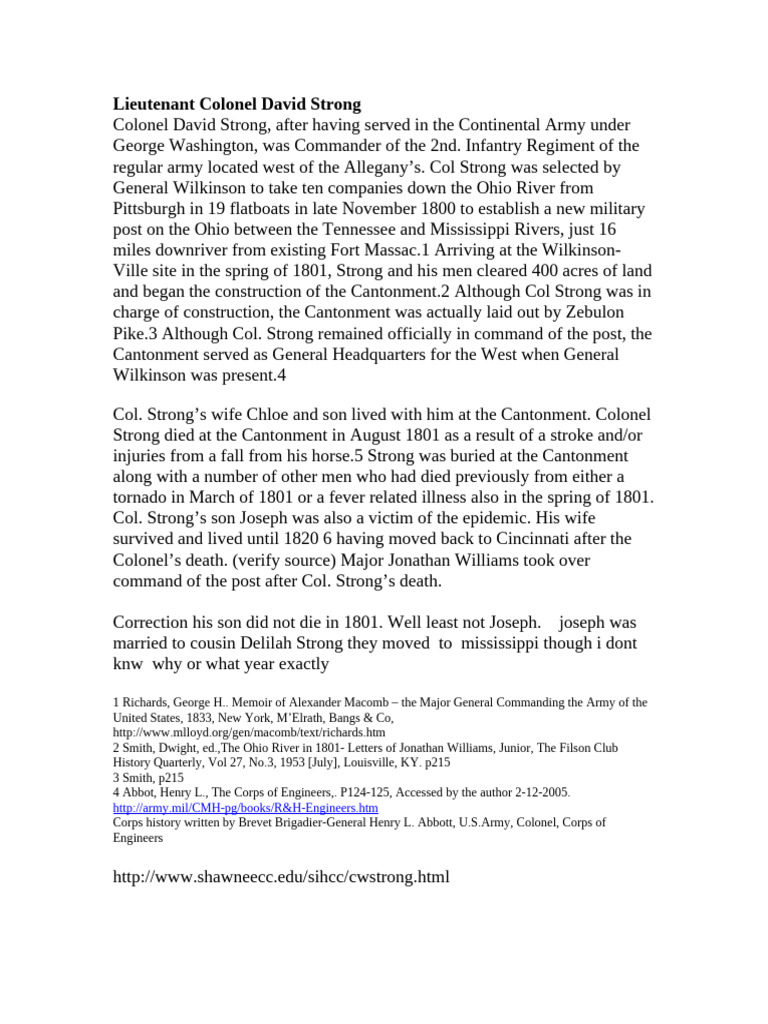 Lieutenant Colonel David Strong | PDF