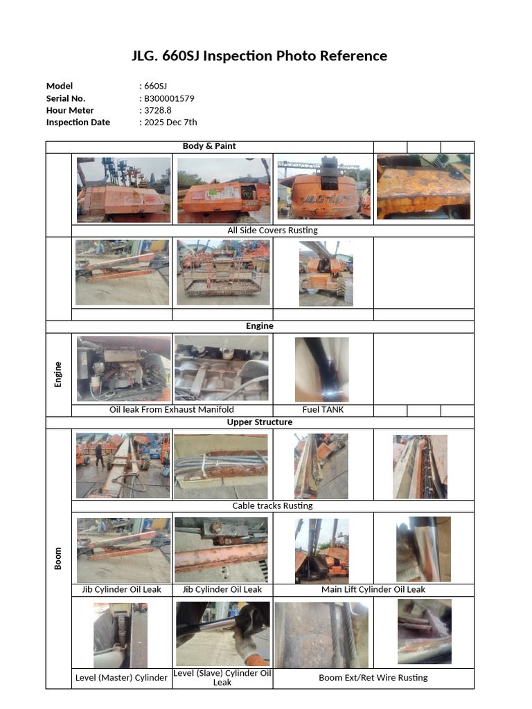 JLG 660SJ Inspection | PDF