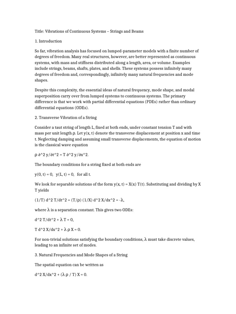 Vibrations Doc5 | PDF | Normal Mode | Mechanics