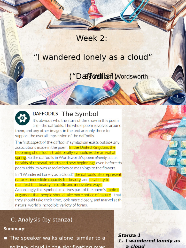 The Daffodils Analysis | PDF | Poetry