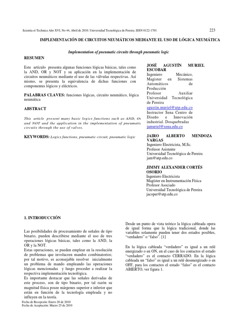 Circuitos Neumaticos Con Logica Neumatica | PDF | Neumática ...
