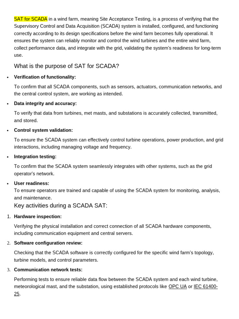 SAT For SCADA in A Wind Farm | PDF | Scada | Renewable Energy
