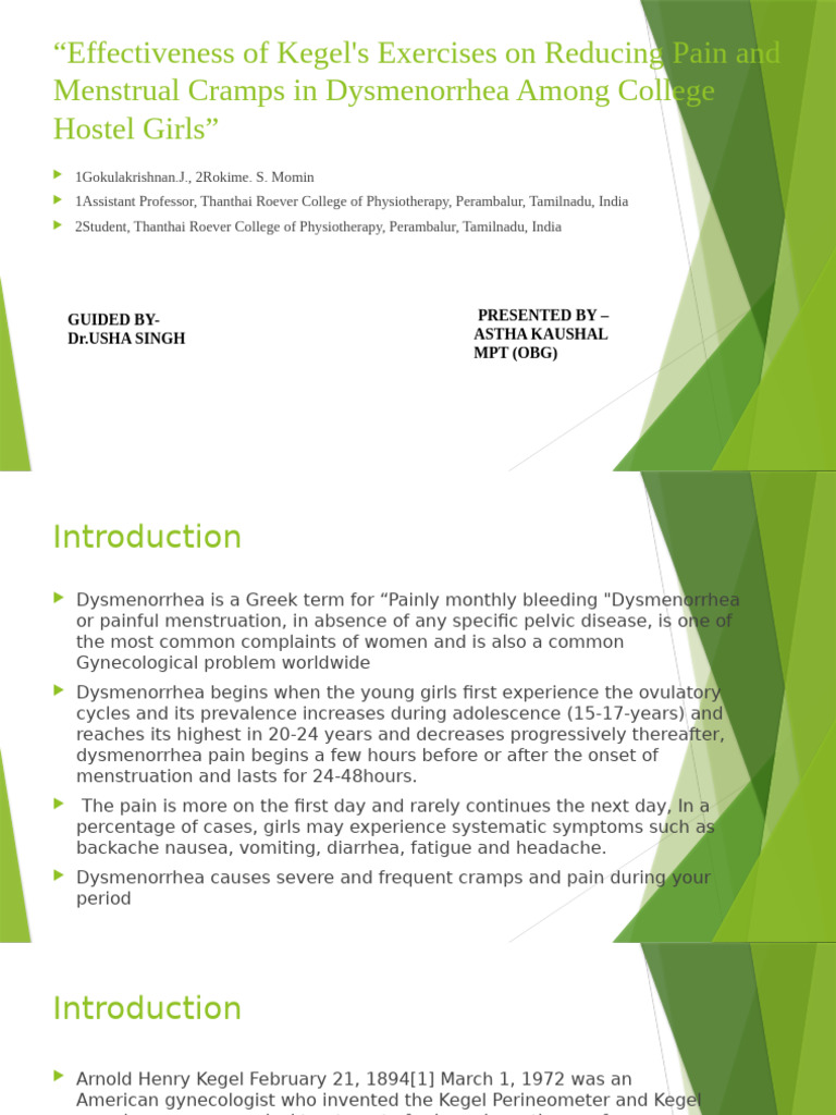 Kegel Exercises for Dysmenorrhea Relief | PDF | Menstruation | Clinical ...