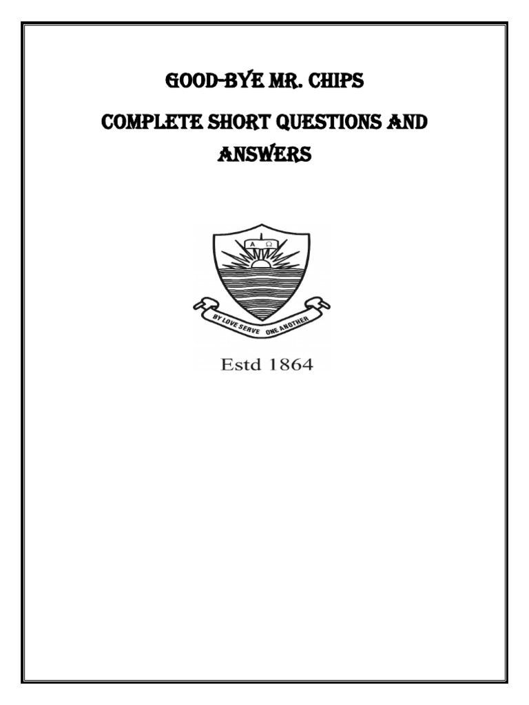 Goodbye Mr. Chips | PDF