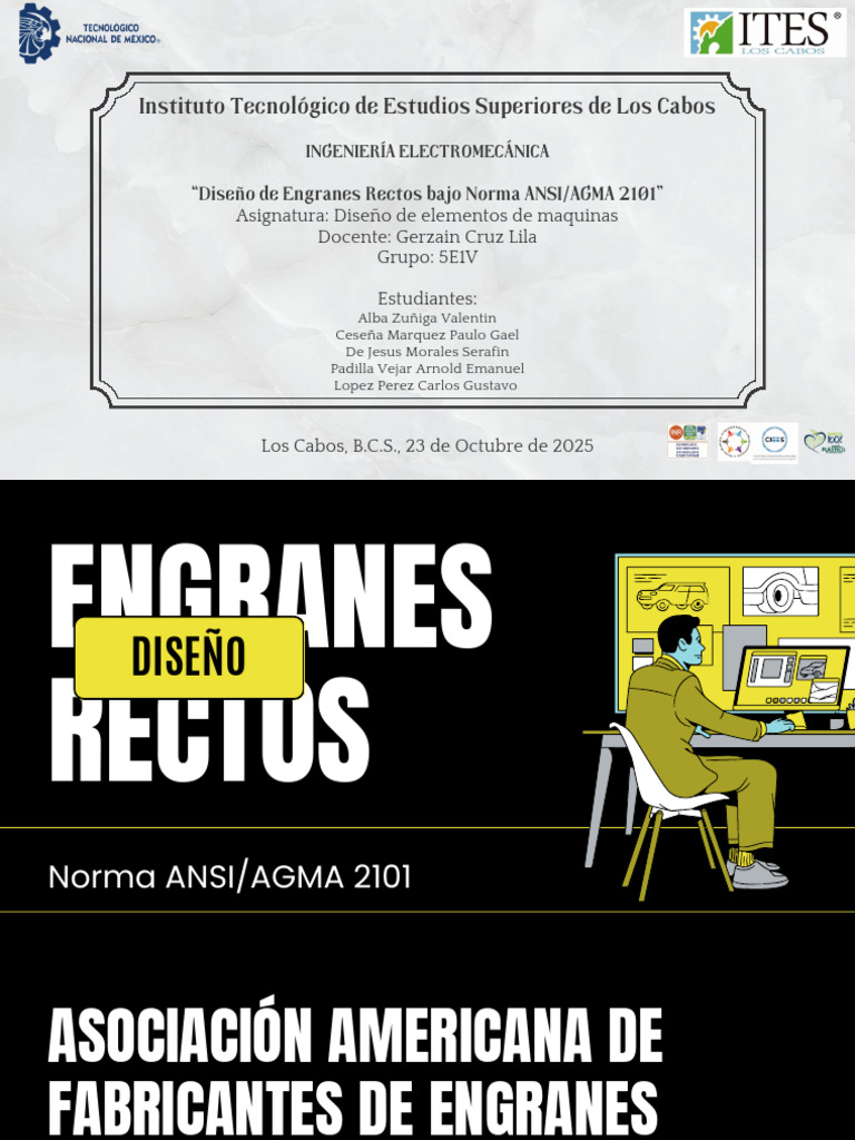Diseño de Engranes Rectos Bajo Norma ANSIAGMA | PDF | Doblar ...