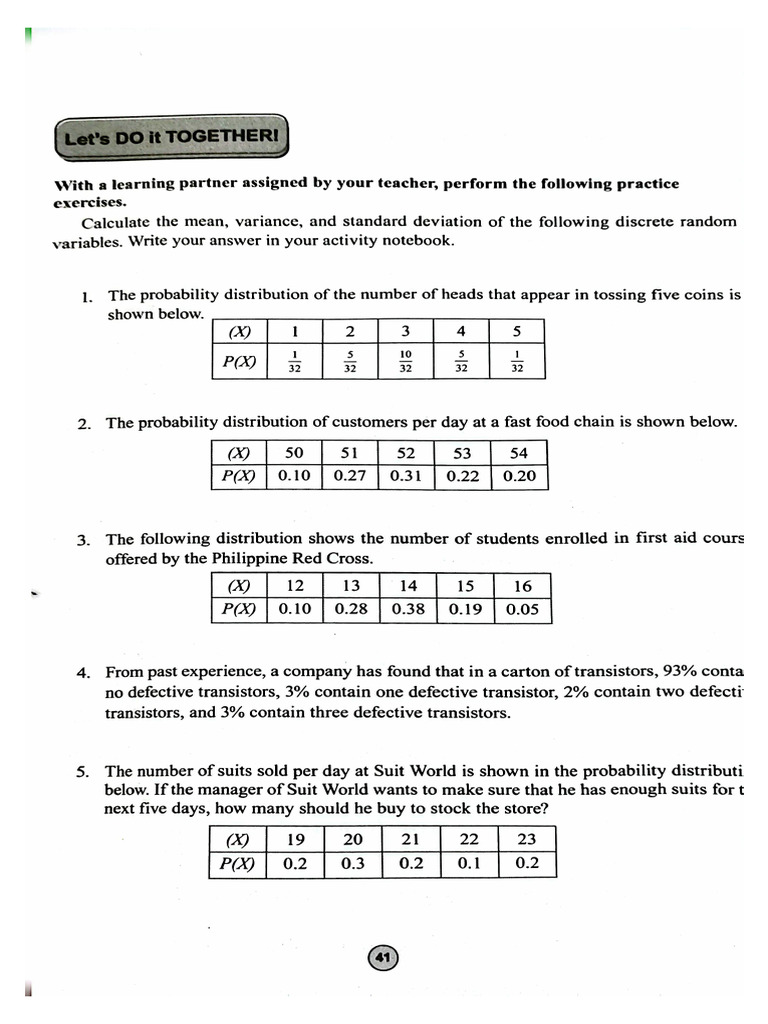 Learning Activity Sheet in Statistics and Probability | PDF