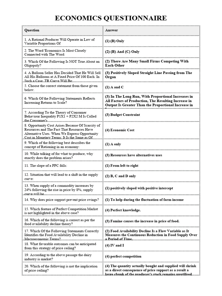 Eco Ques - 20251022 - 122159 - 0000 | PDF | Economics | Business Economics
