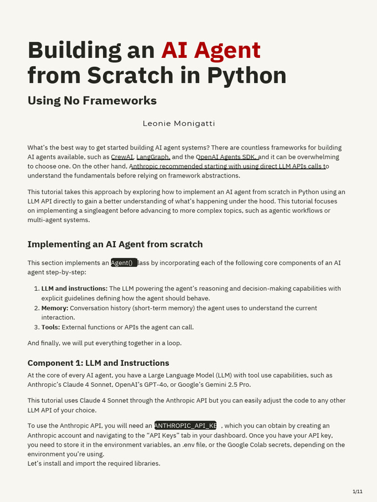 Agent AI_from Scratch in Python | PDF | Computing | Computer Programming