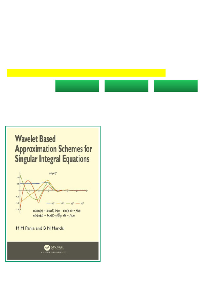 (Ebook) Wavelet Based Approximation Schemes for Singular Integral ...
