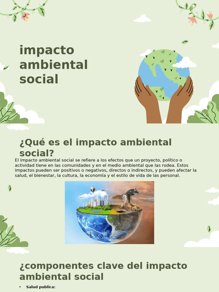 Impacto Ambiental Social: Efectos y Evaluación | PDF | Entorno natural ...