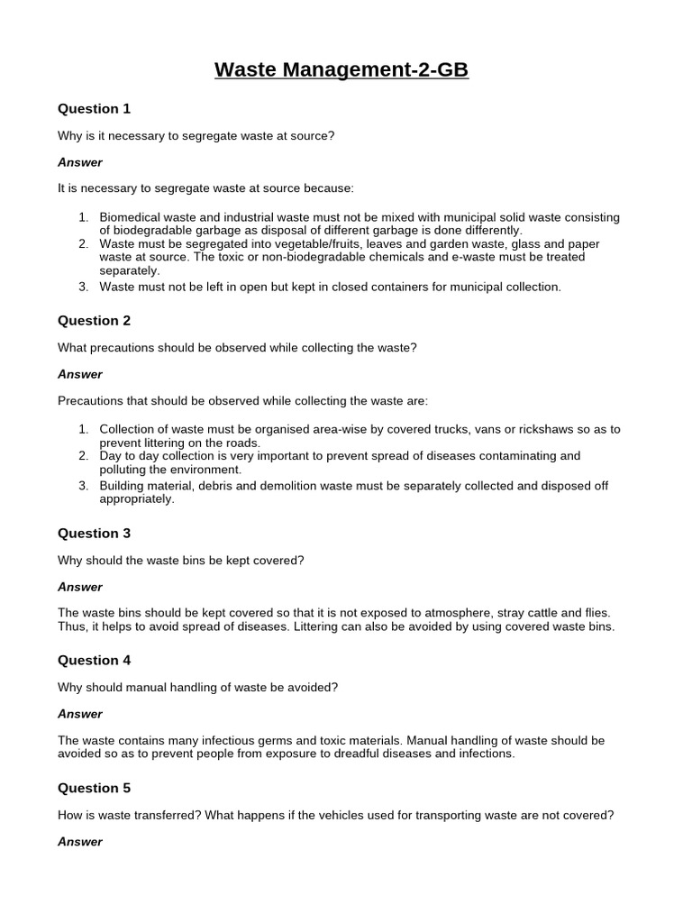 Waste Management 2 GB | PDF | Landfill | Waste