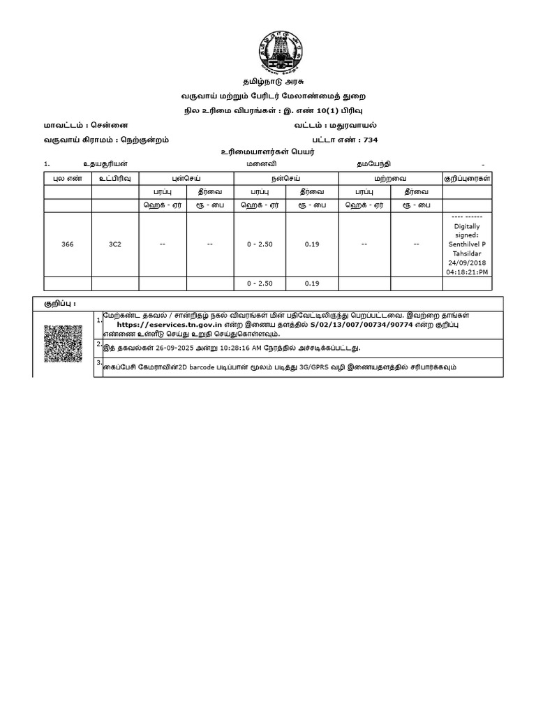 Online Patta No.734 | PDF