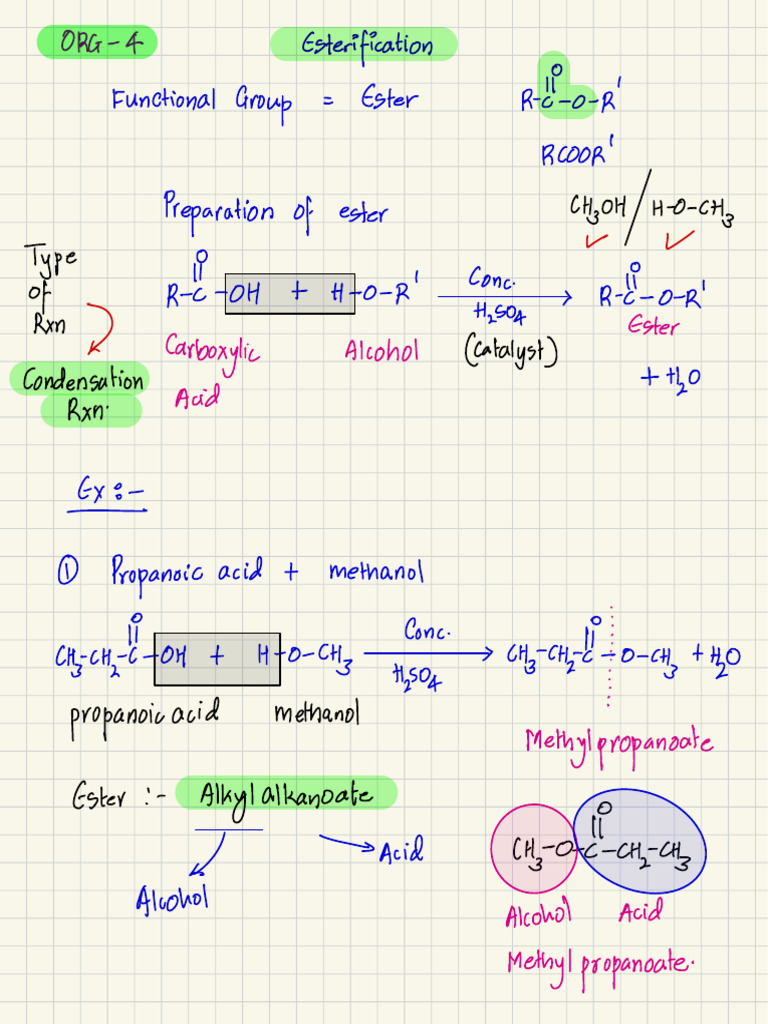 ORG -4 Esterification | PDF | Ester | Chemical Compounds