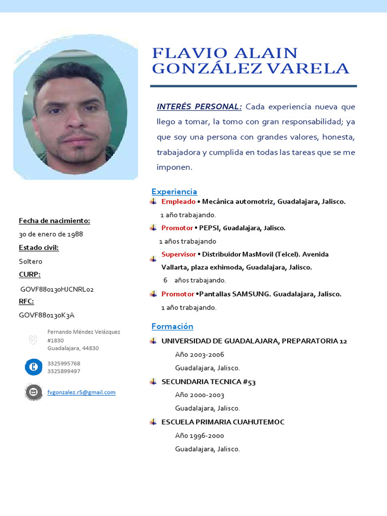 Cv Flavio Alain Gonzalez Varela 1 | PDF
