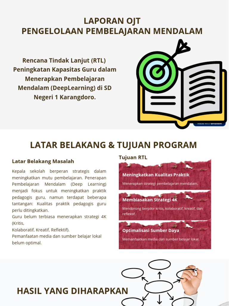 5 PPT Laporan Ojt Pengelolaan Pembelajaran Mendalam - PDF v3 | PDF