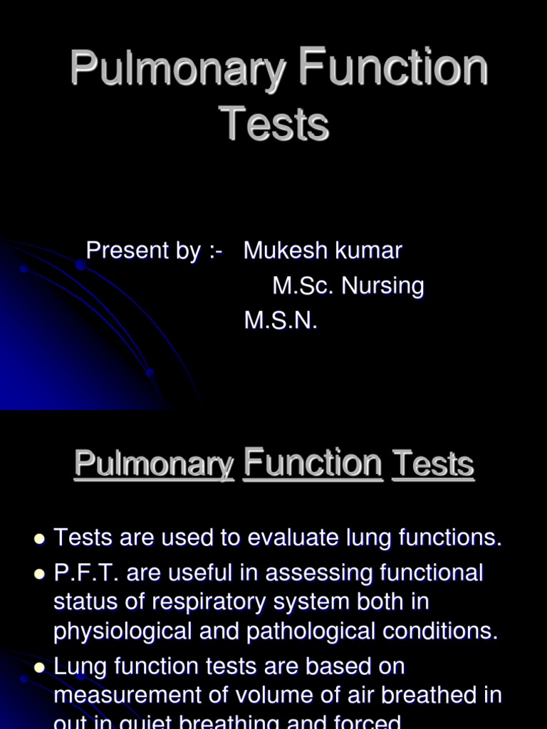 Pulmonary Function Test Guide | PDF | Exhalation | Respiratory System