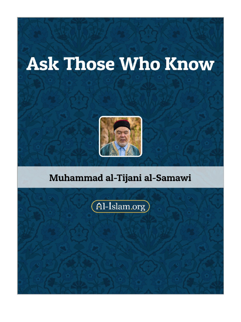 Ask Those Who Know | PDF | Sunni Islam | God In Islam