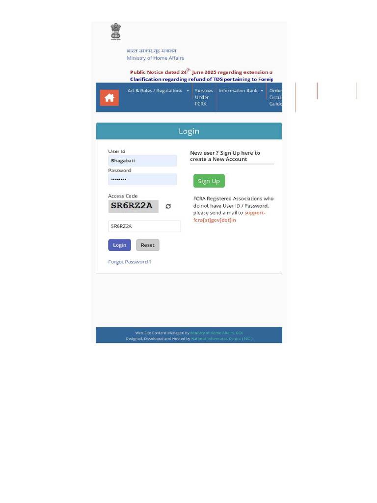 FCRA - Annual Return (Draft) 2024 25 | PDF