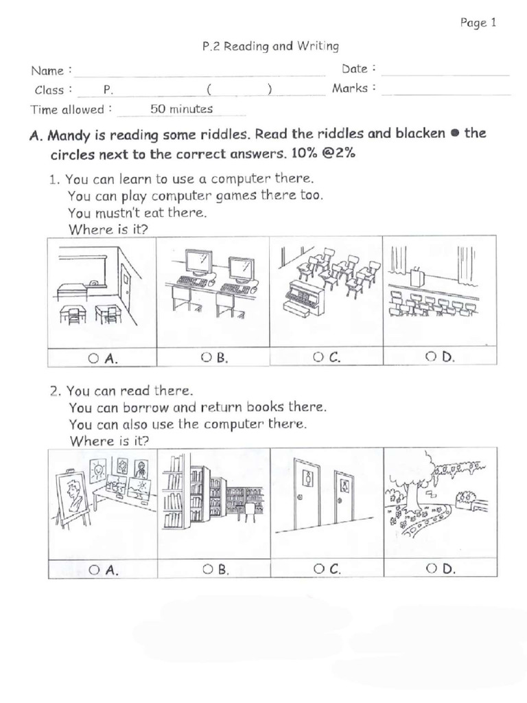 P2 Reading and Writing | PDF