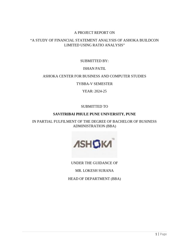 6th Sem Project 606 ABL | PDF | Revenue | Investing